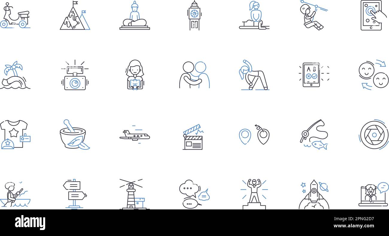 Regenerative travel line icons collection. Sustainability, Eco ...