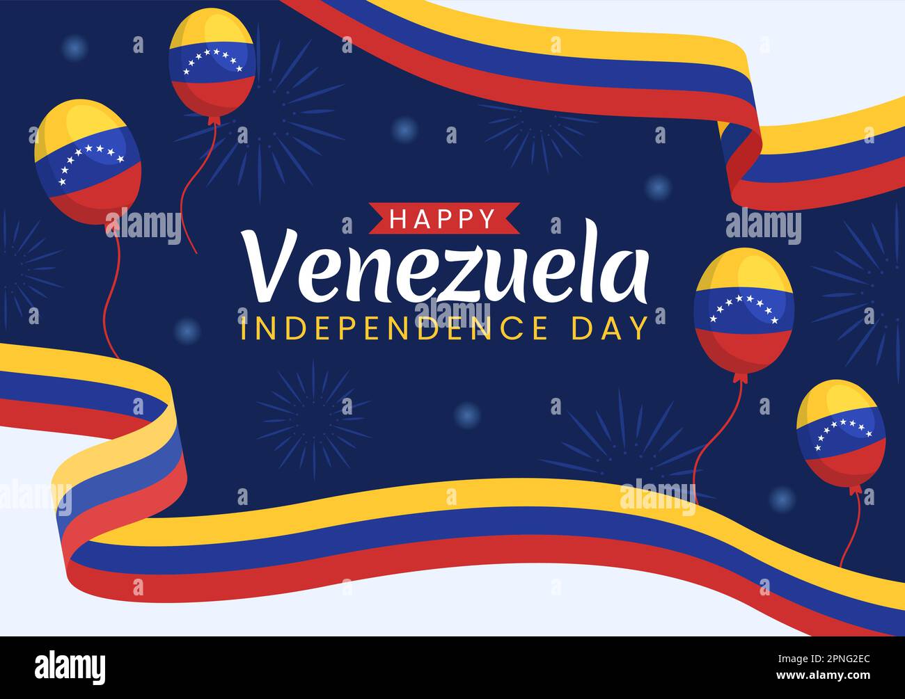 Happy Venezuela Independence Day Vector Illustration on 5 July with ...