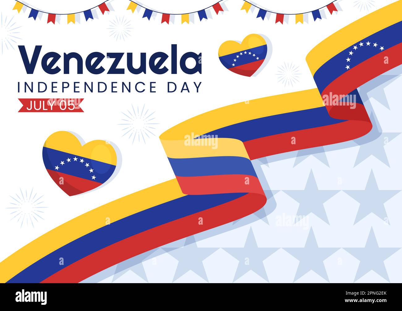 Happy Venezuela Independence Day Vector Illustration on 5 July with ...
