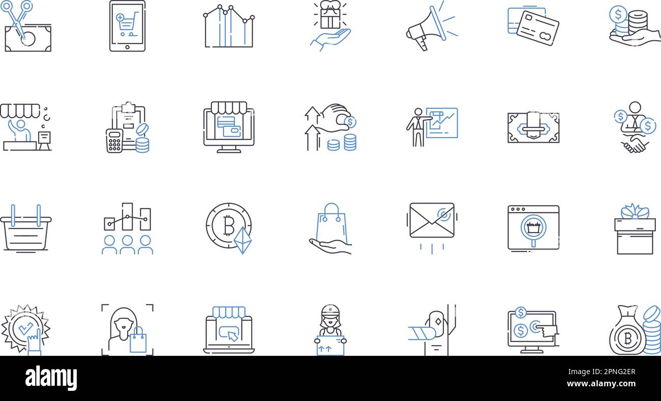 Emporium and yield line icons collection. Boutique, Luxury, Premium ...