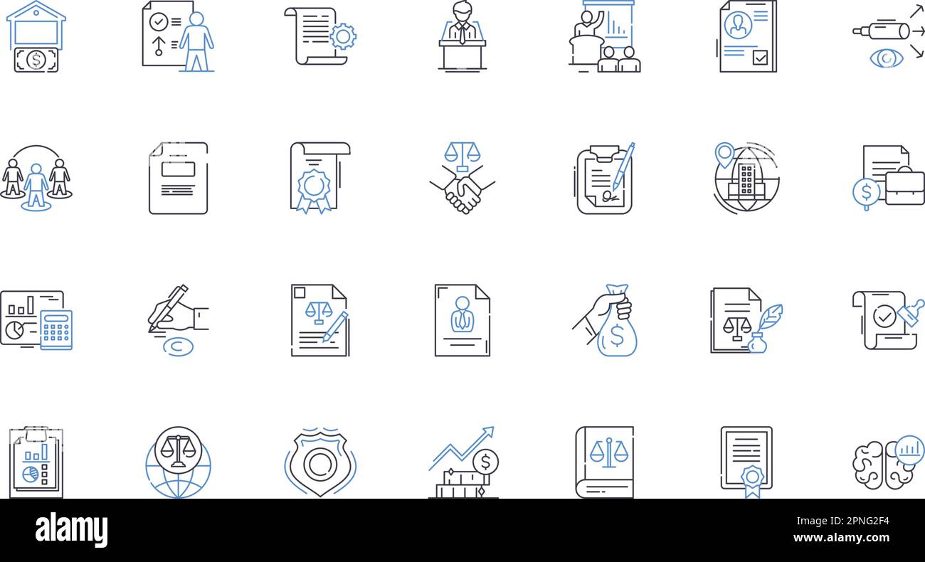 Sales Division Line Icons Collection Sell Revenue Targets Prospects Pipeline Conversion