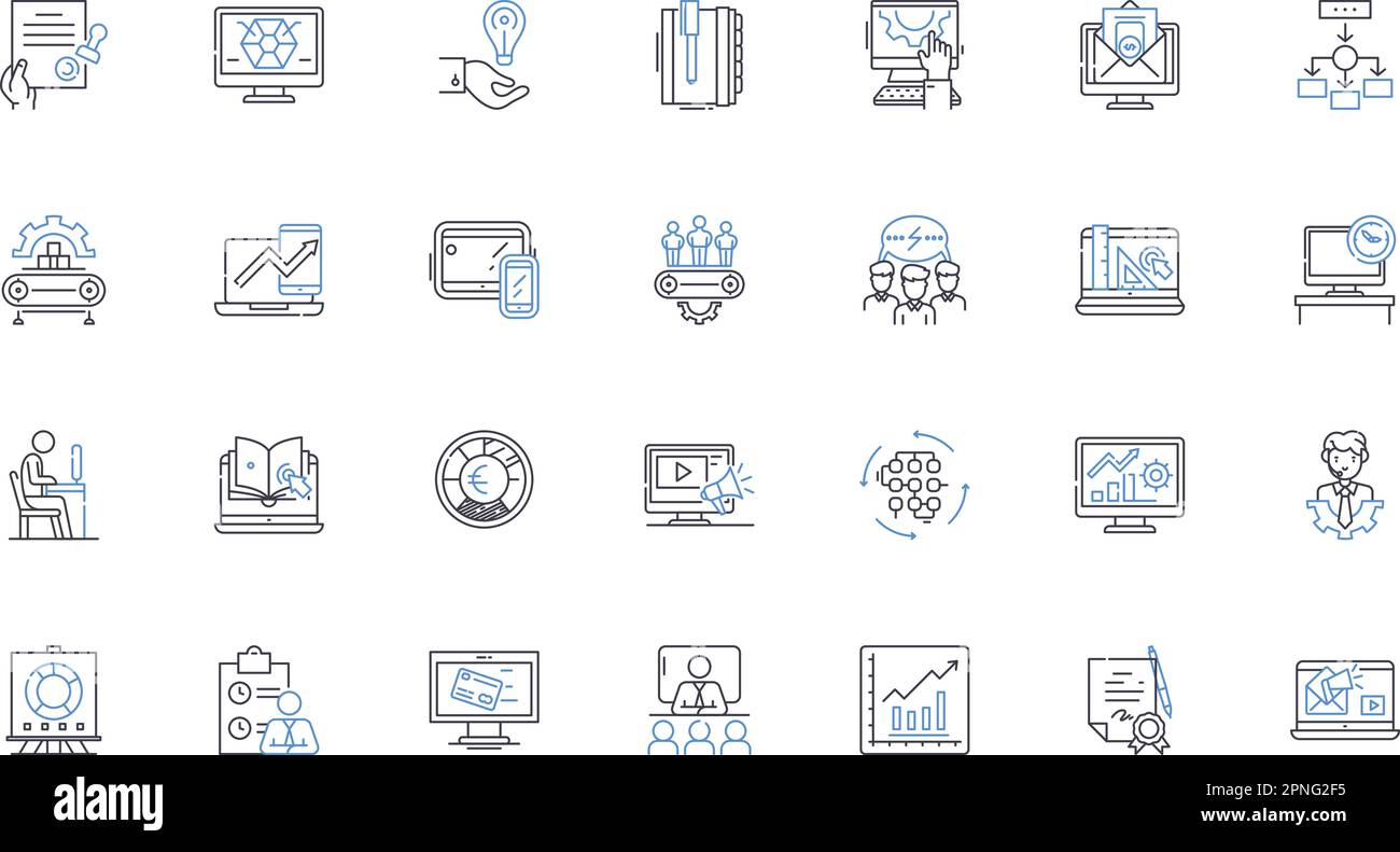 Business unit line icons collection. Profitability, Efficiency, Sales ...