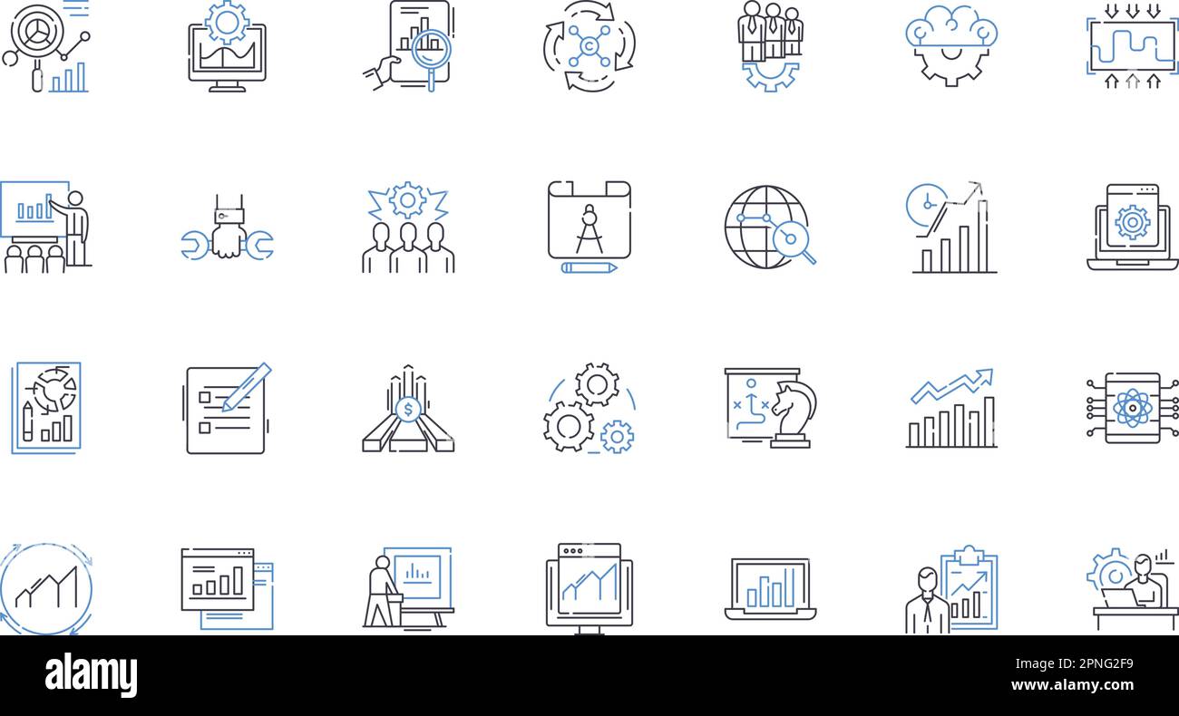 Graphic vusialization line icons collection. Infographics, Charts, Data, Design, Visuals ...