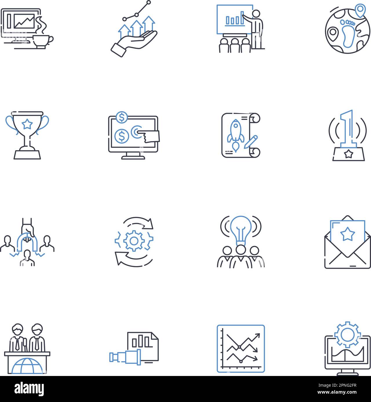 Headway line icons collection. Progress, Advancement, Movement, Growth, Development, Success ...