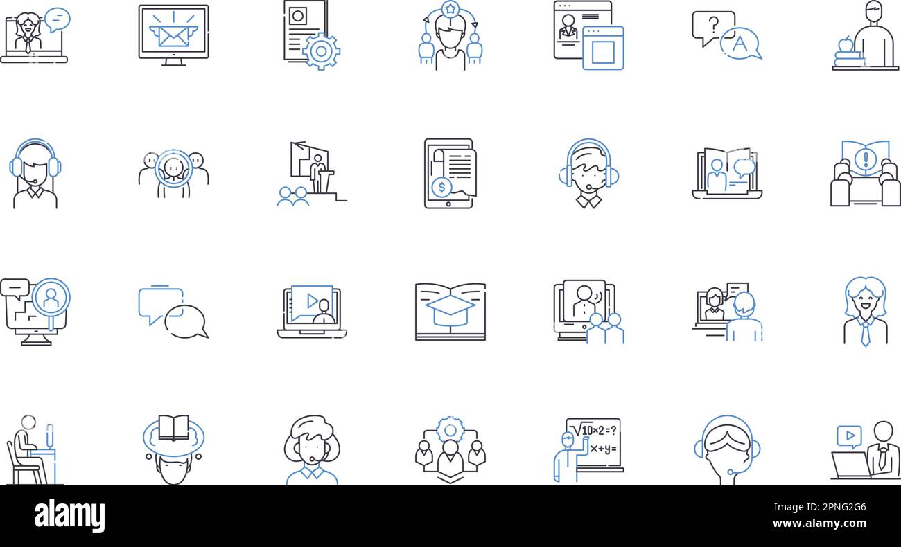 Teacher line icons collection. Mentor, Educator, Instructor, Coach ...