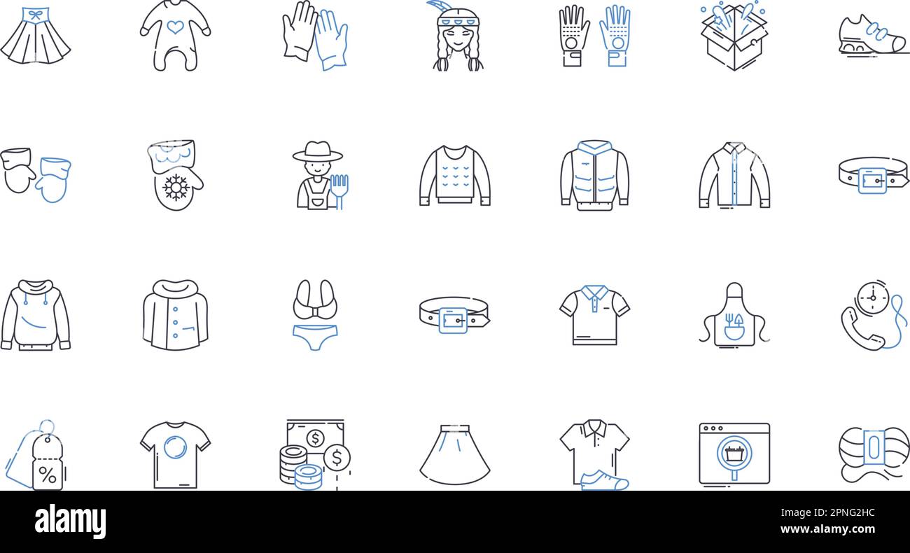 Trade precinct line icons collection. Vendors, Market, Commerce ...