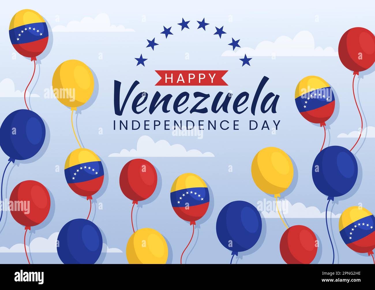 Happy Venezuela Independence Day Vector Illustration on 5 July with ...