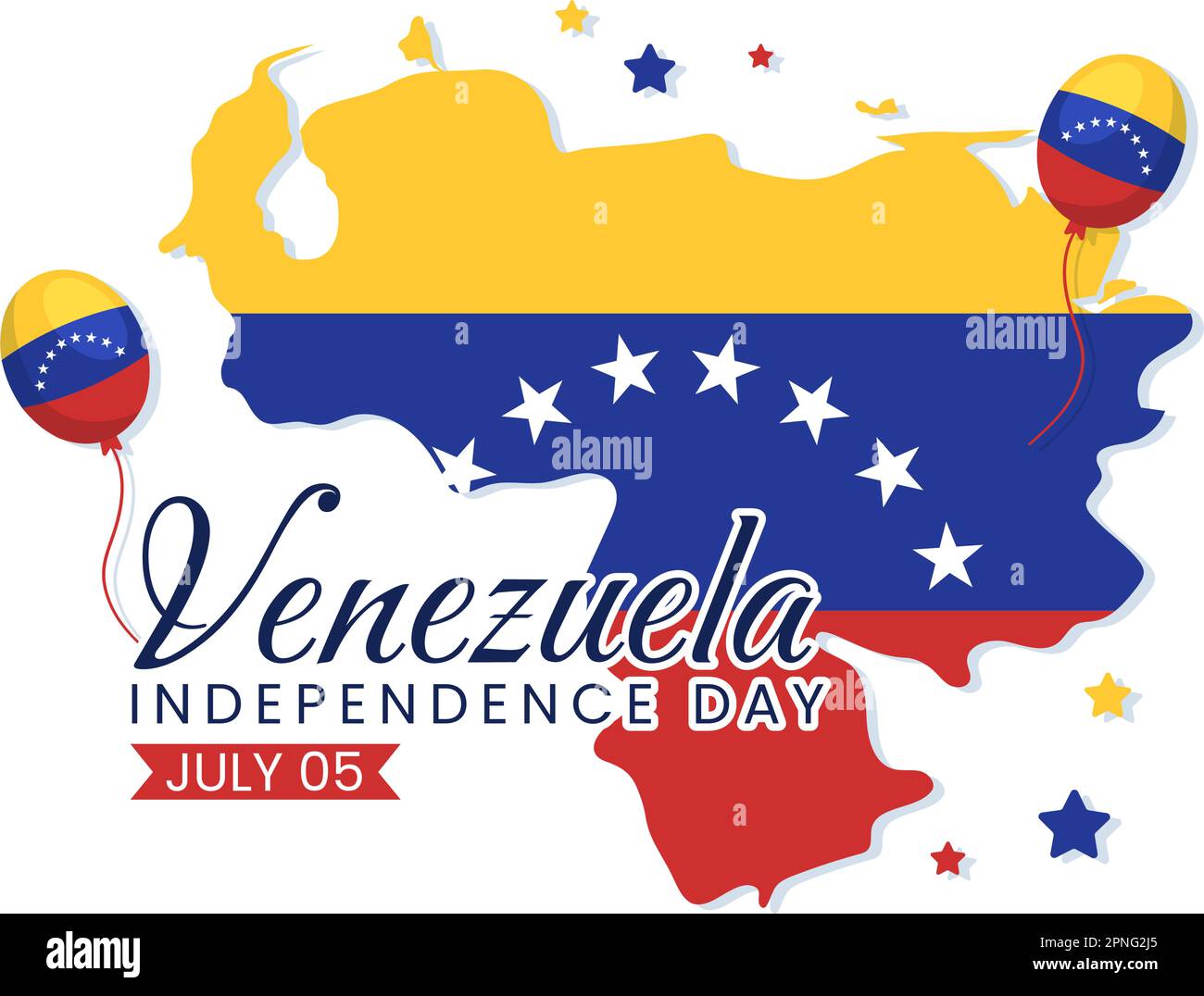 Happy Venezuela Independence Day Vector Illustration on 5 July with ...