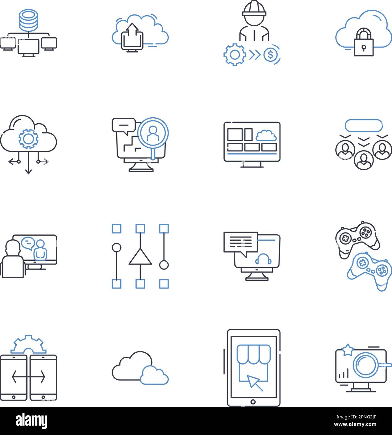 Internet devices line icons collection. Smartph, Tablet, Laptop ... Internet devices line icons collection. Smartph, Tablet, Laptop ...