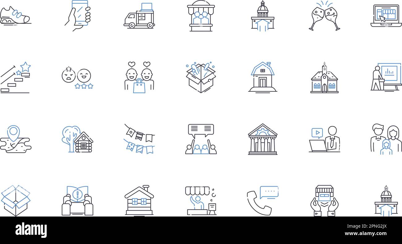 Metropolitan mail delivery line icons collection. Courier, Postal ...