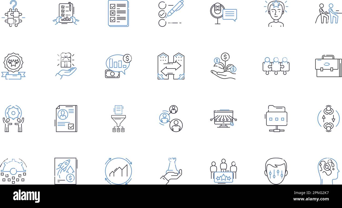 Administrative heads line icons collection. Management , Coordination ... Administrative heads line icons collection. Management , Coordination ...