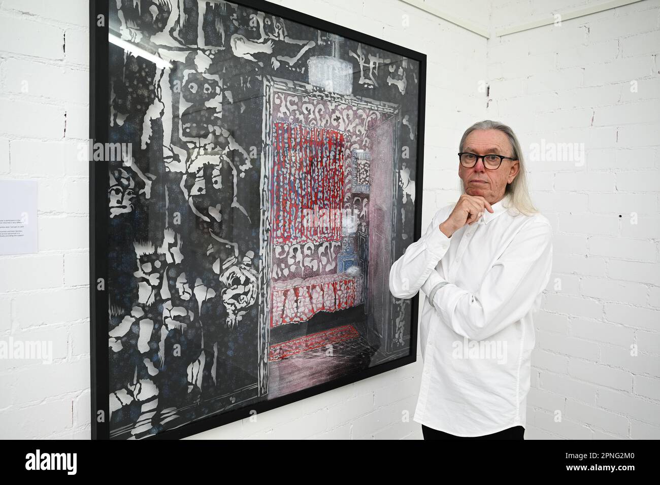 Gallipoli Art Prize winner Andrew Tomkins poses for a photograph with ...