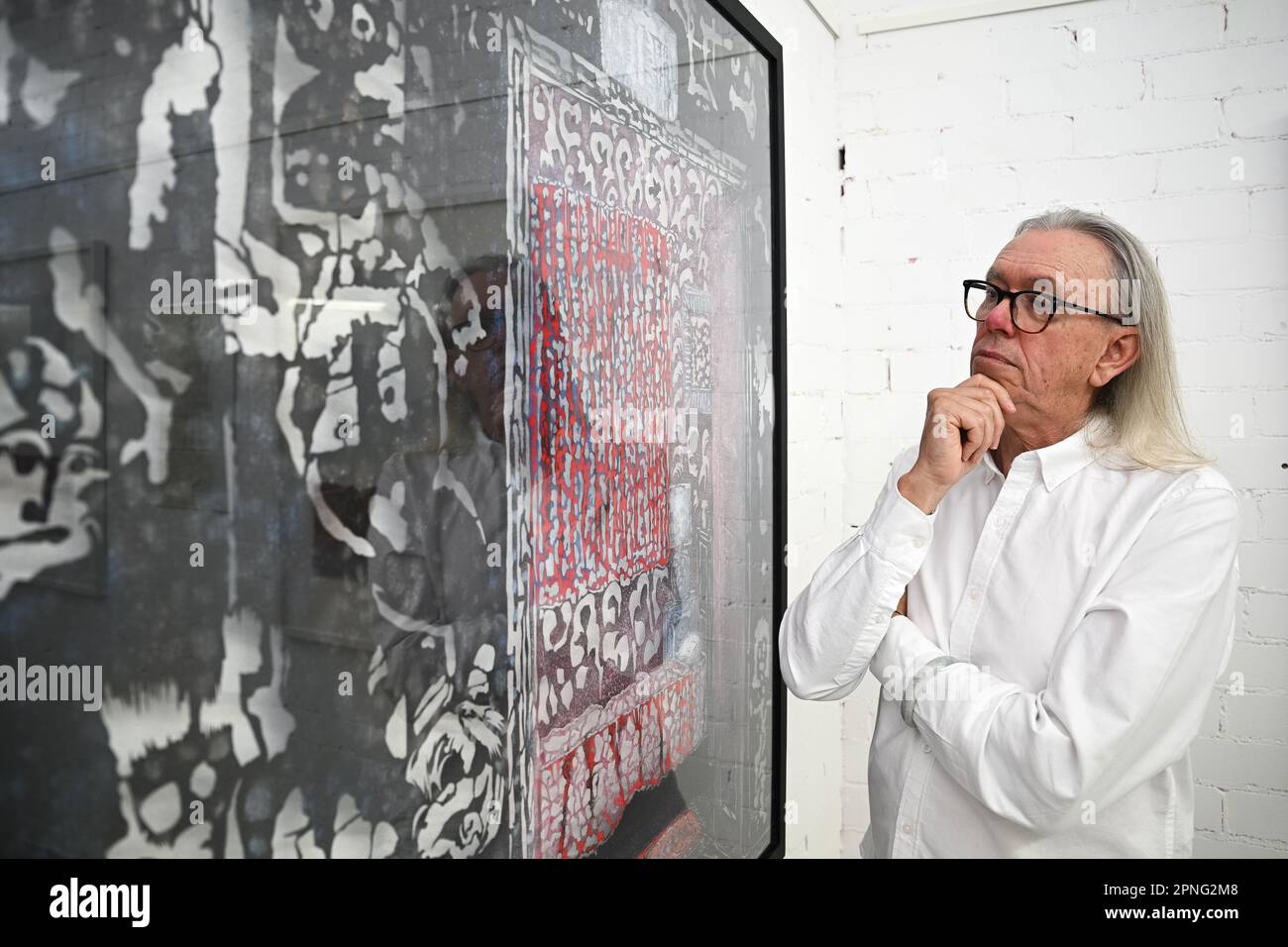 Gallipoli Art Prize winner Andrew Tomkins poses for a photograph with ...