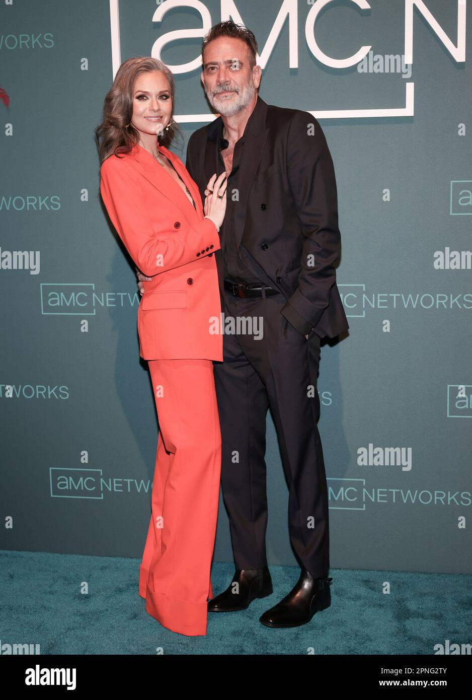 Hilarie Burton, left, and Jeffrey Dean Morgan attends the AMC Network ...
