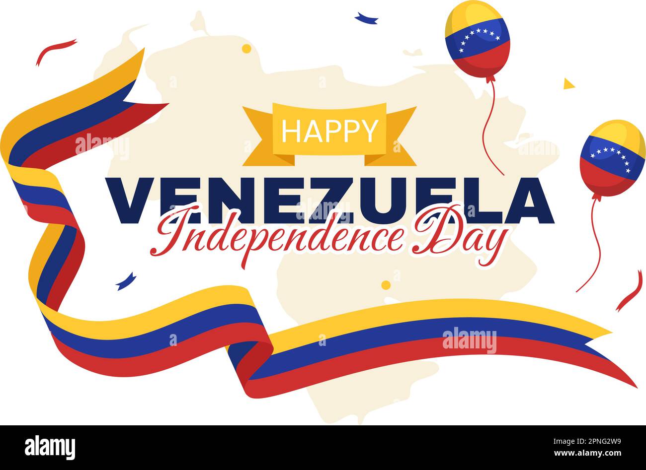 Happy Venezuela Independence Day Vector Illustration on 5 July with ...