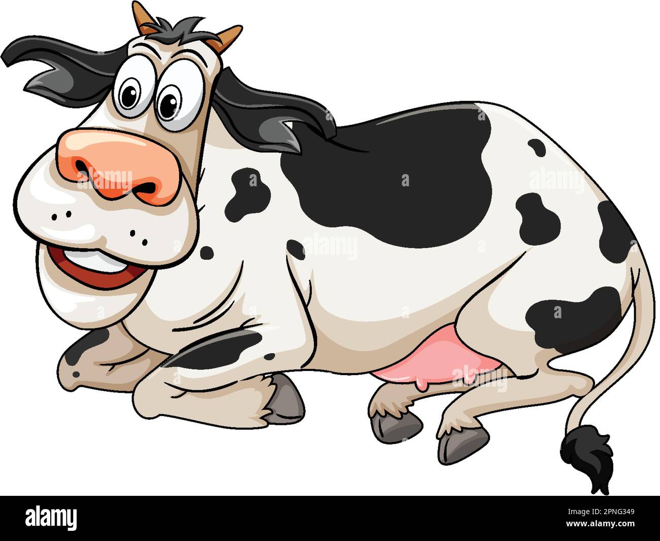 Resting Cow In Cartoon Style illustration Stock Vector Image & Art - Alamy