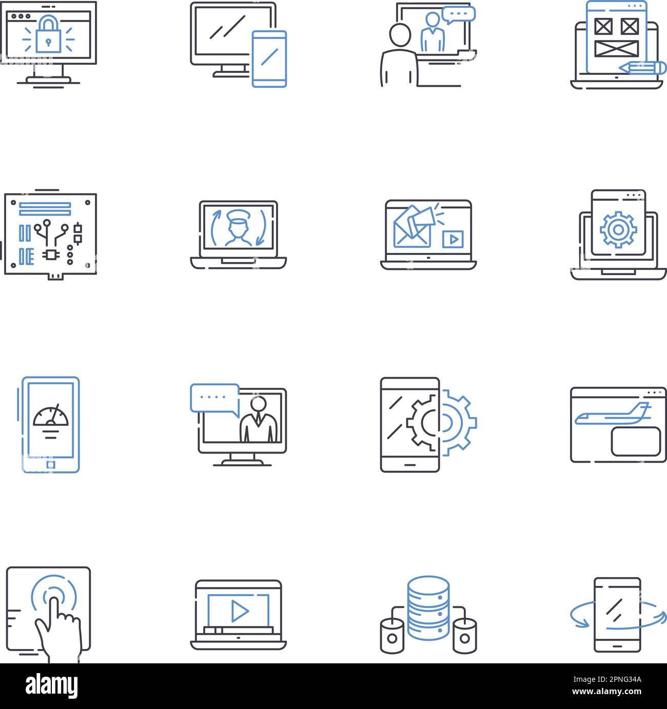 Web design line icons collection. Interface, Layout, Content ... Web design line icons collection. Interface, Layout, Content ...