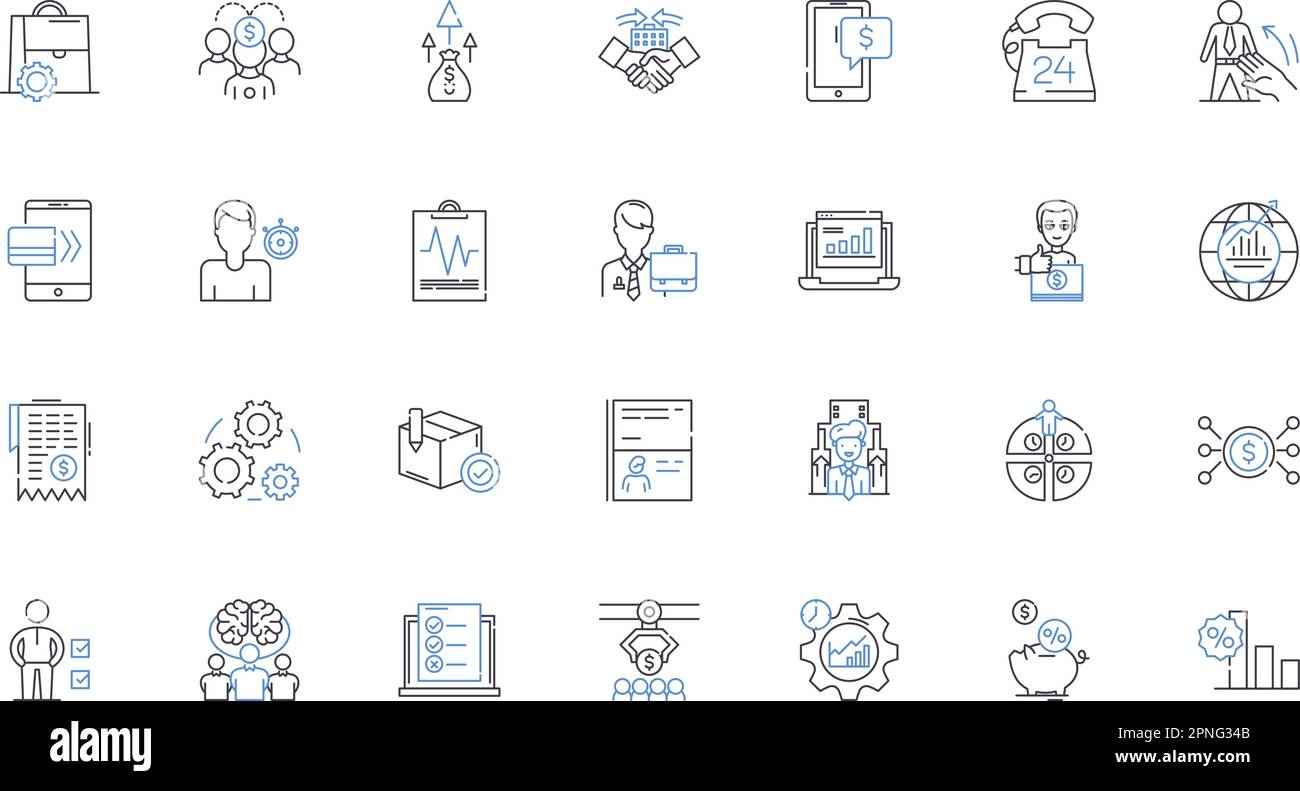 Investment planning line icons collection. Diversification, Risk, Portfolio, Returns, Assets ...
