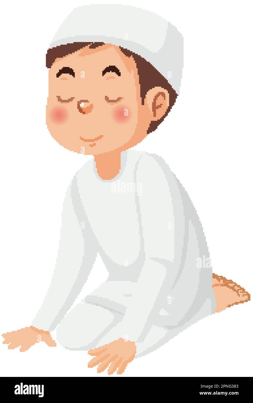 Muslim Man Praying Cartoon Character illustration Stock Vector Image ...