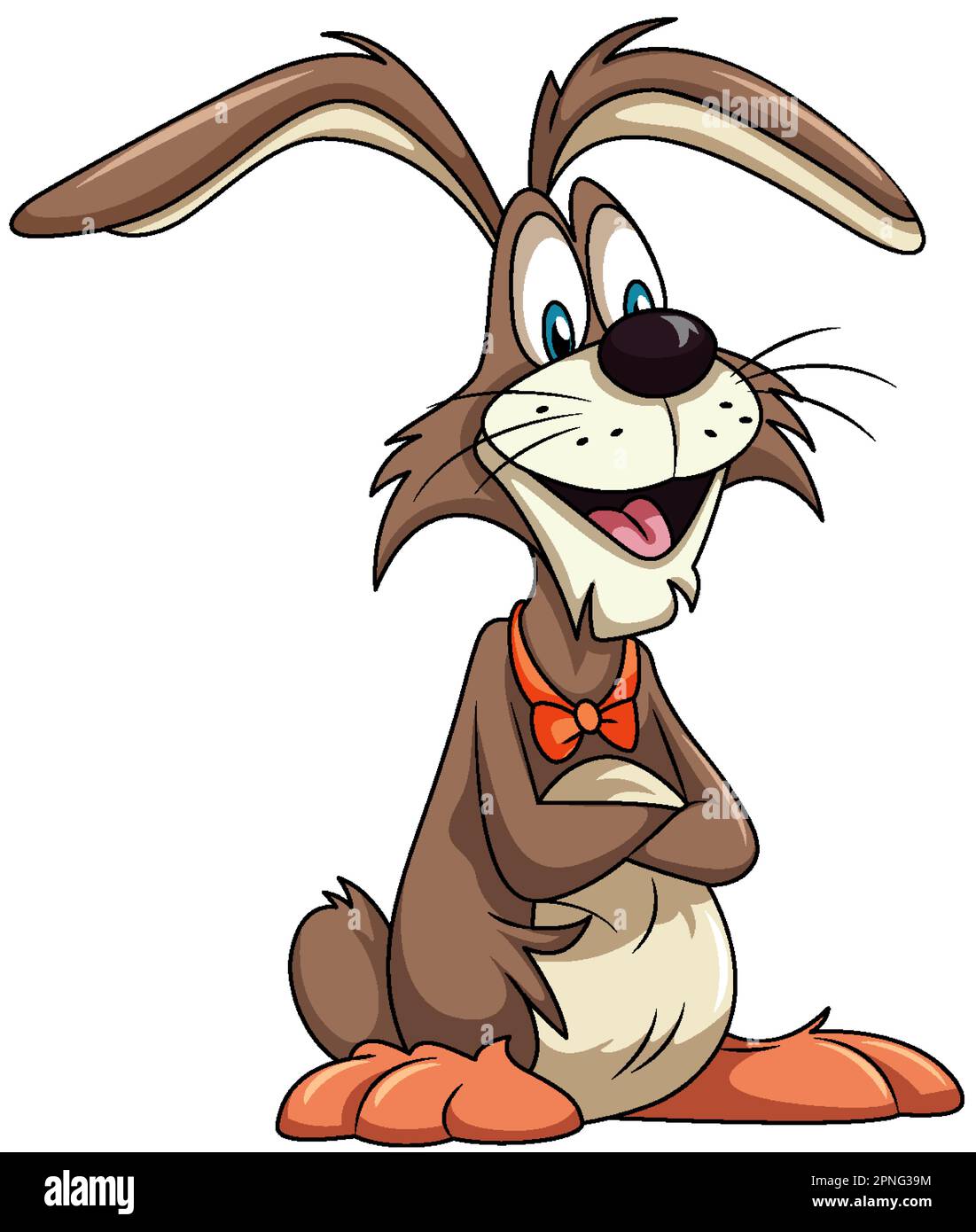 Cute playful rabbit cartoon character illustration Stock Vector Image ...