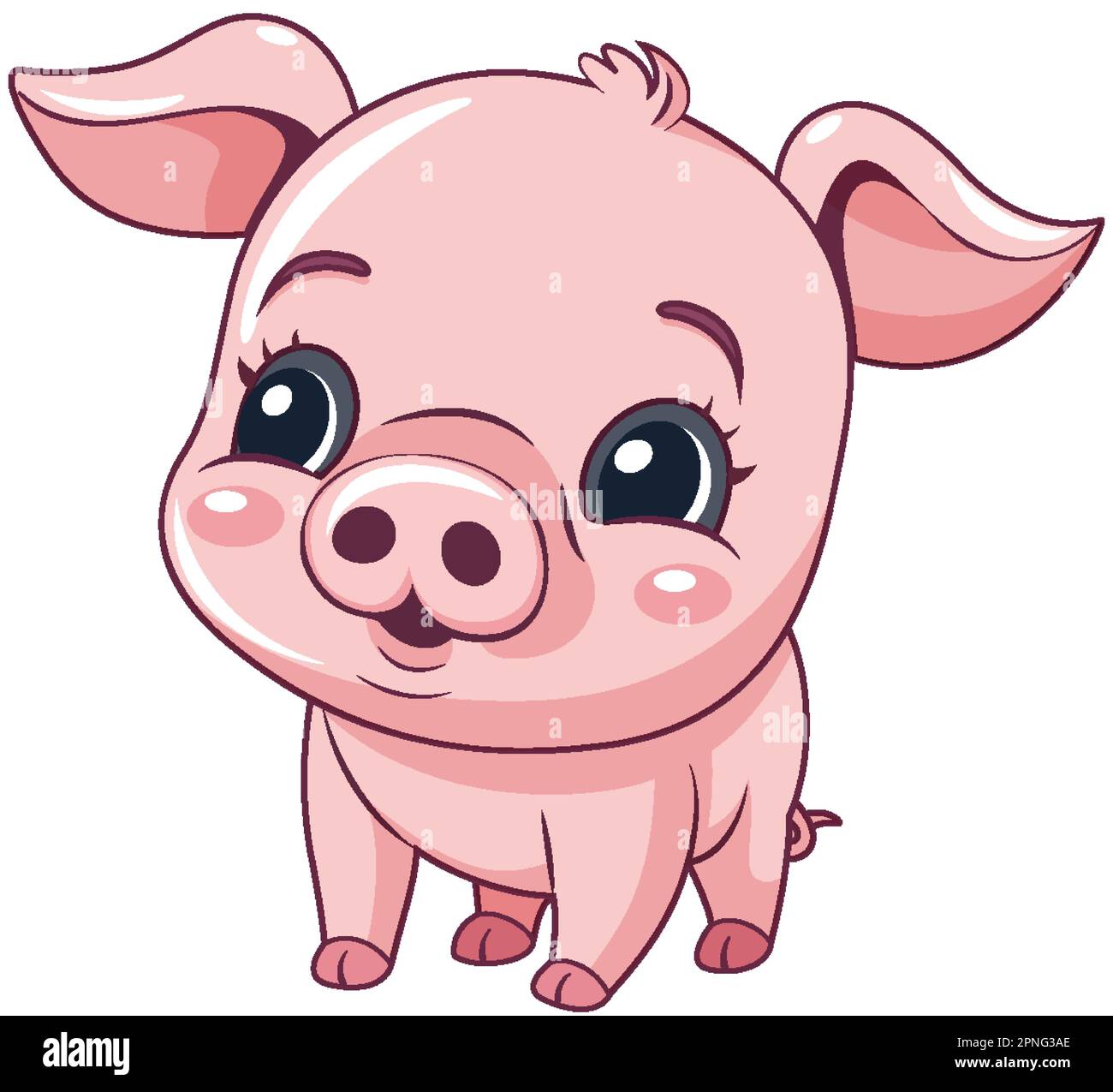 Adorable Piglet in Cartoon Character Style illustration Stock Vector ...