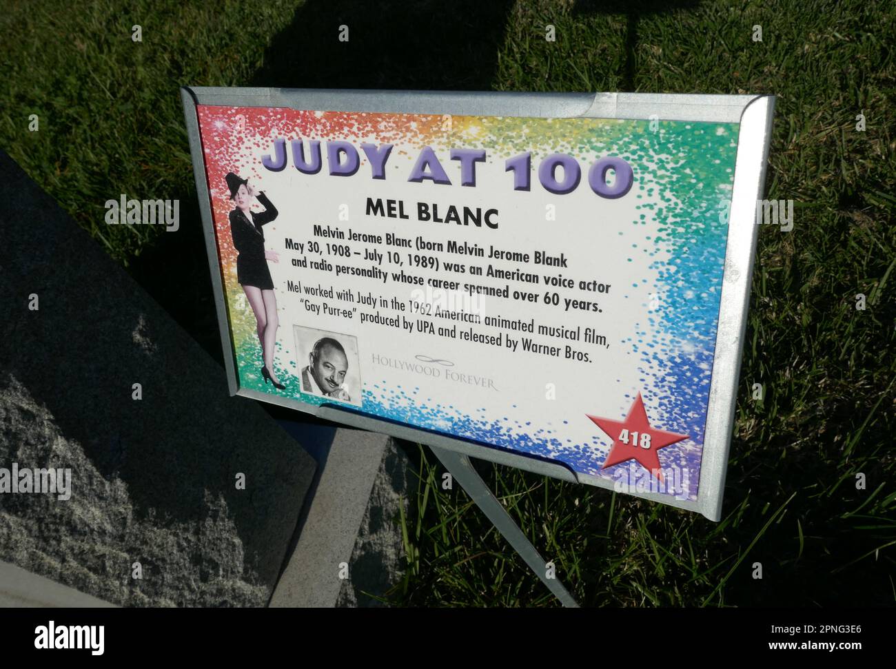 Los Angeles, California, USA 16th April 2023 Mel Blanc Grave at Hollywood Forever Cemetery on ...