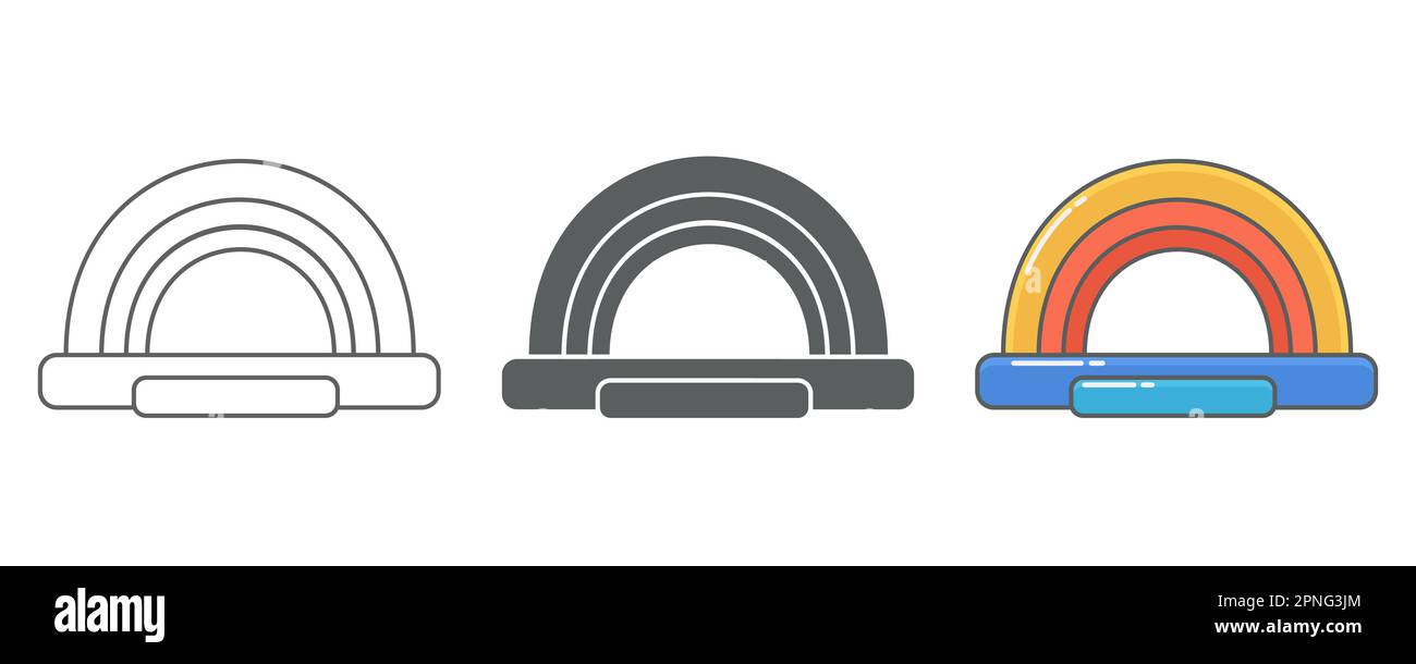 Bouncy castle inflatable house icon. Trampoline on playground for ...