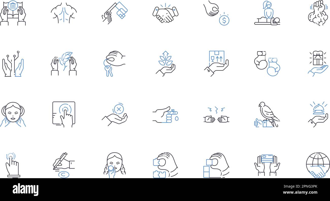 Grasps line icons collection. Handhold, Grip, Clutch, Grapple, Clench ...