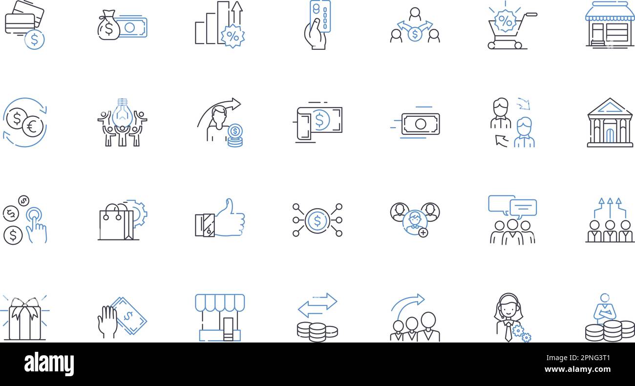 Market control line icons collection. Monopoly, Oligopoly, Cartel ...