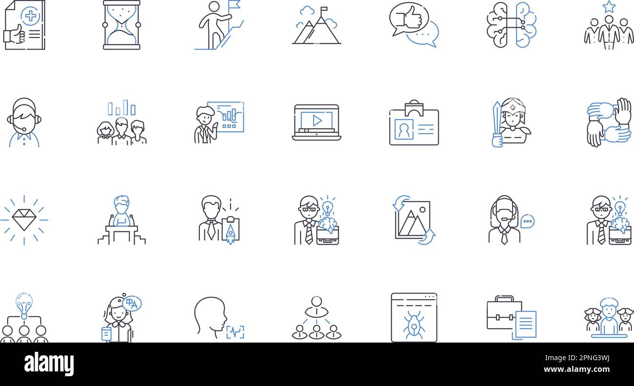 Workforce Optimization Line Icons Collection Efficiency Productivity