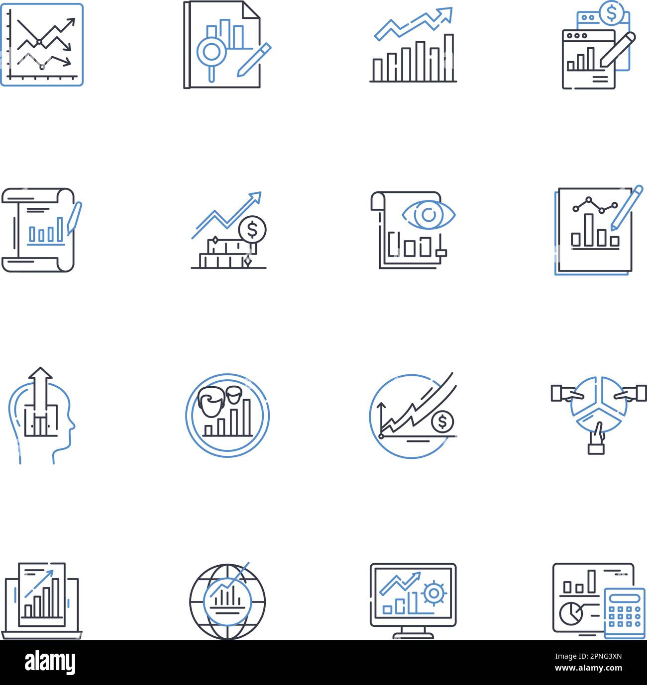 Information design line icons collection. Clarity, Visuals, Layout ...