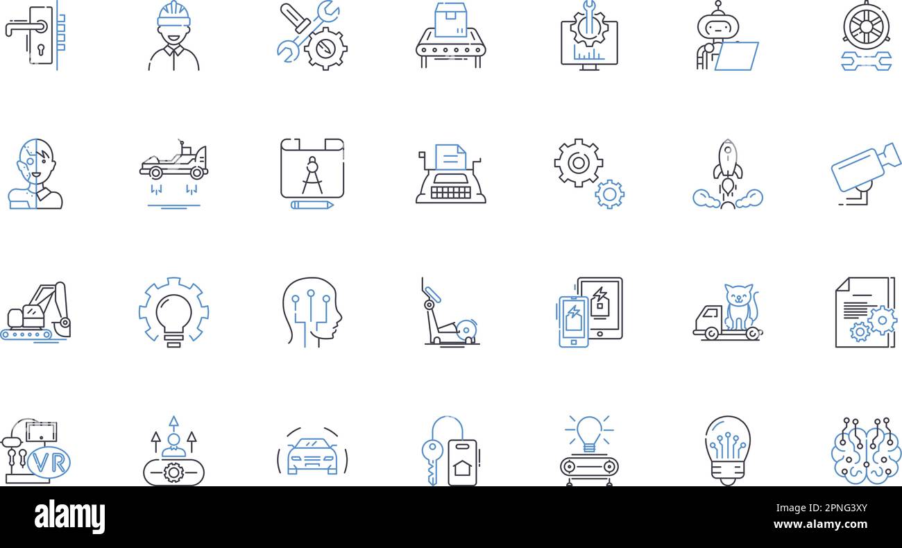 Force line icons collection. Strength, Power, Energy, Momentum, Impulse, Pressure, Might vector ...
