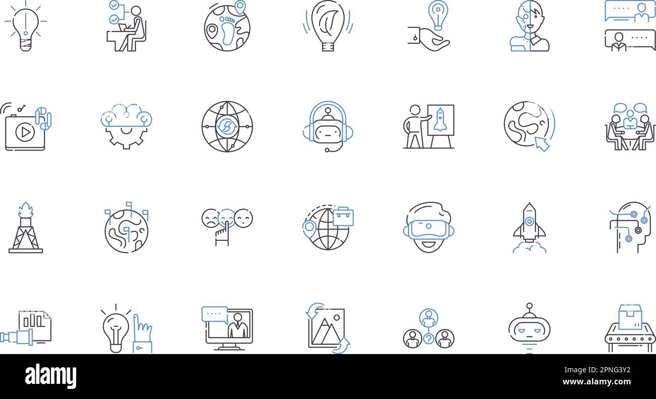 Novelty strategies line icons collection. Innovation, Uniqueness ...