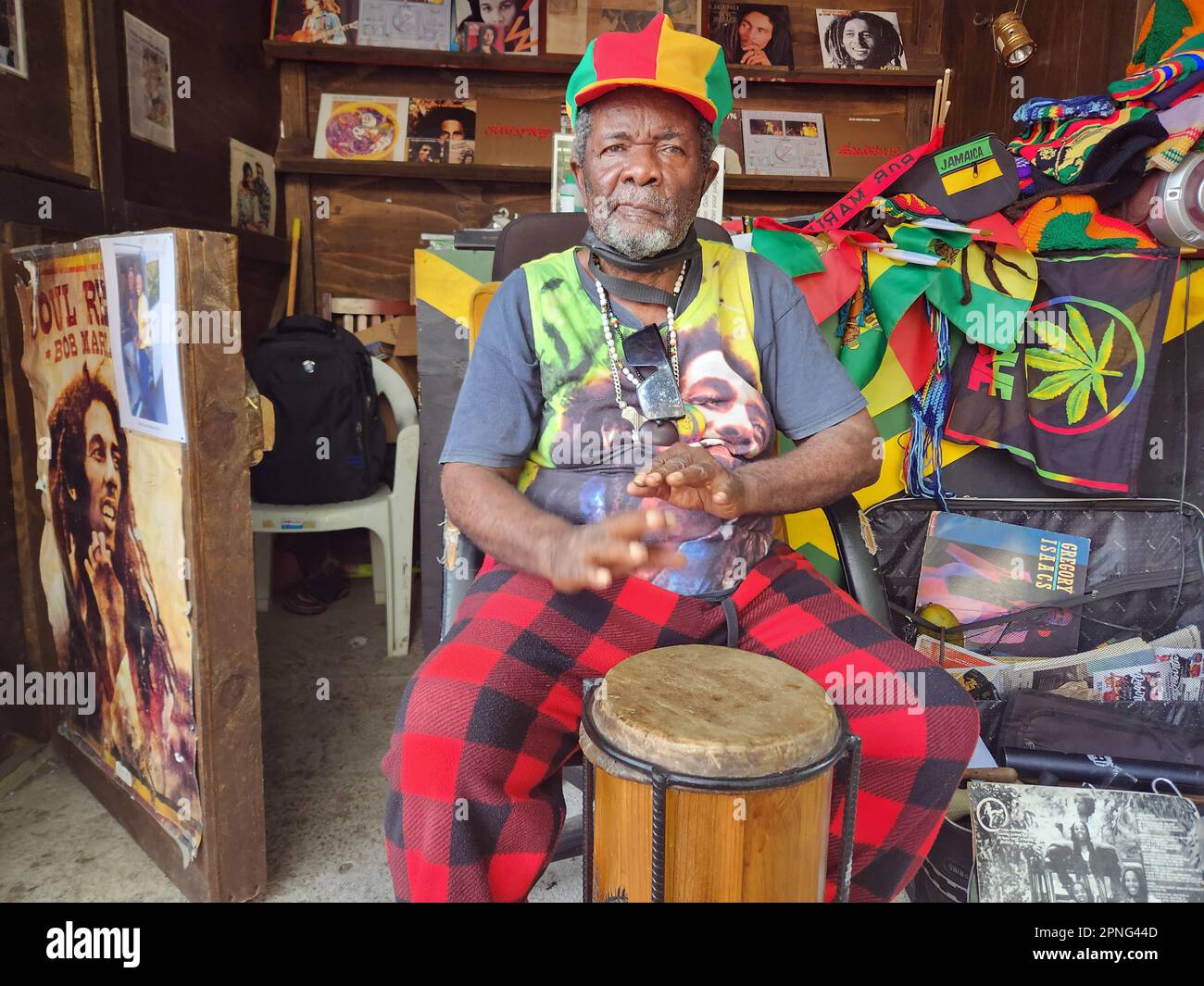Kingston, Jamaica. 29th Mar, 2023. On the grounds of the Bob Marley Museum, 79-year-old reggae ...
