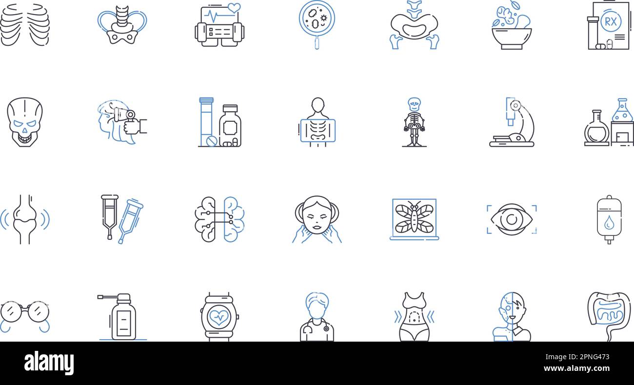 Rehabilitation plan line icons collection. Recovery, Rehabilitation ...