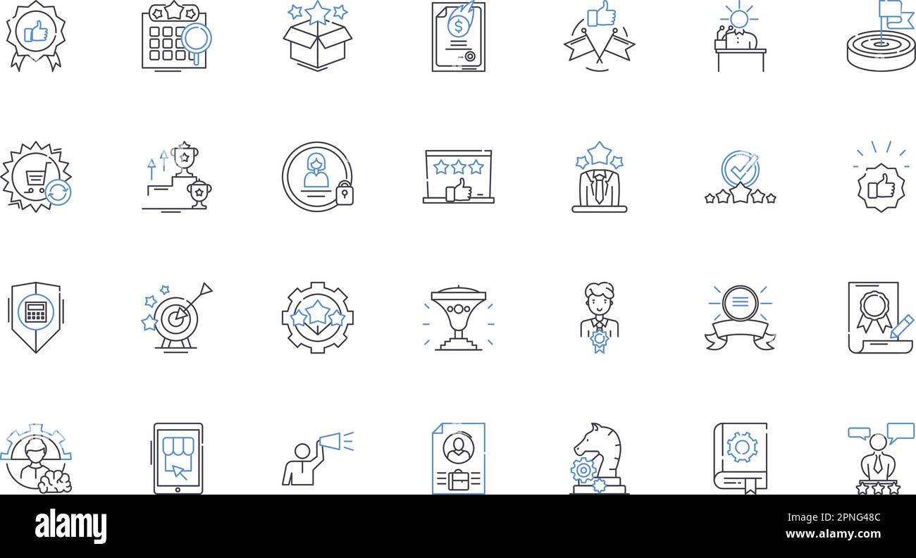 Distinctions line icons collection. Uniqueness, Differentiation ...