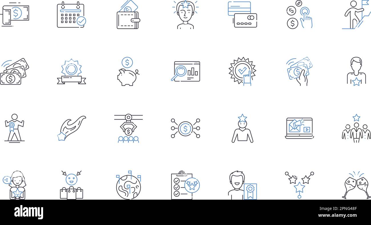 Cash prosperity line icons collection. Abundance, Wealth, Prosperity ...