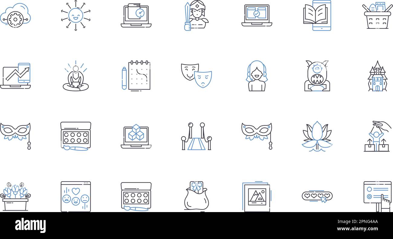 digital art line icons collection. Cybernetic, Pixelated, Futuristic ...