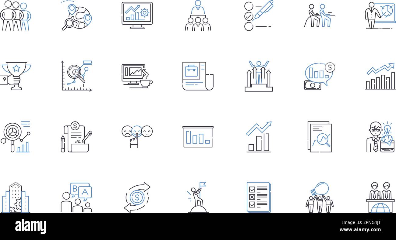 Firm prosperity line icons collection. Growth, Success, Wealth ...