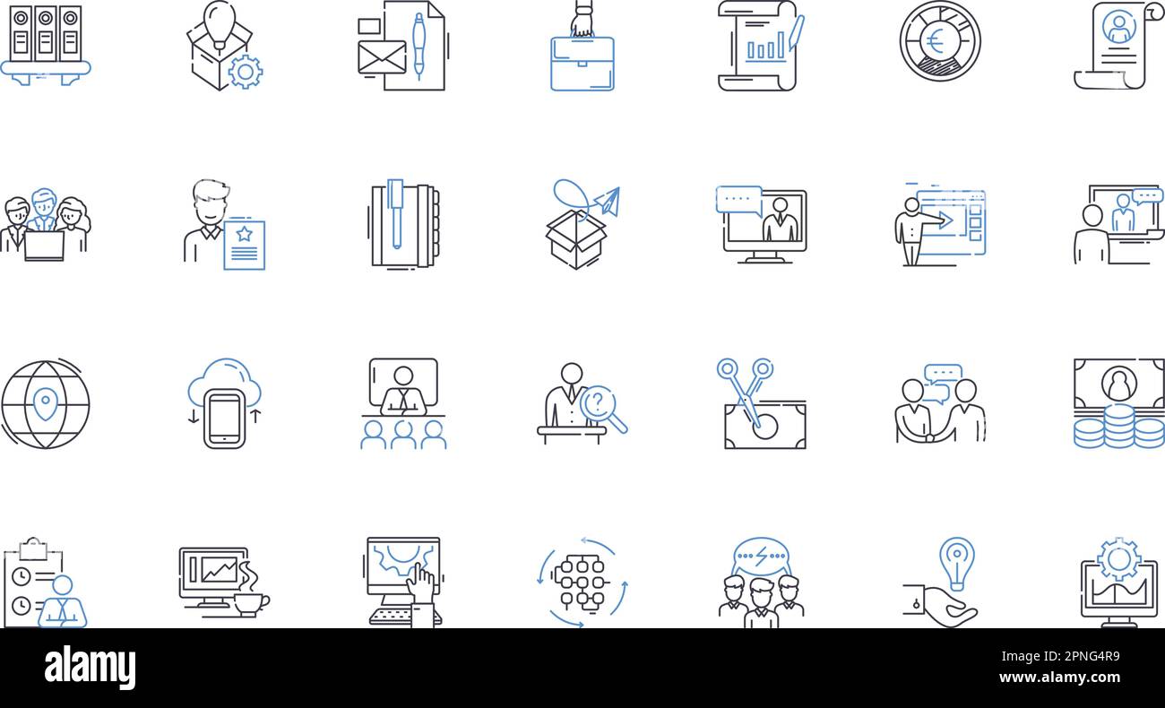 Start-up premises line icons collection. Incubator, Workspace, Office ...
