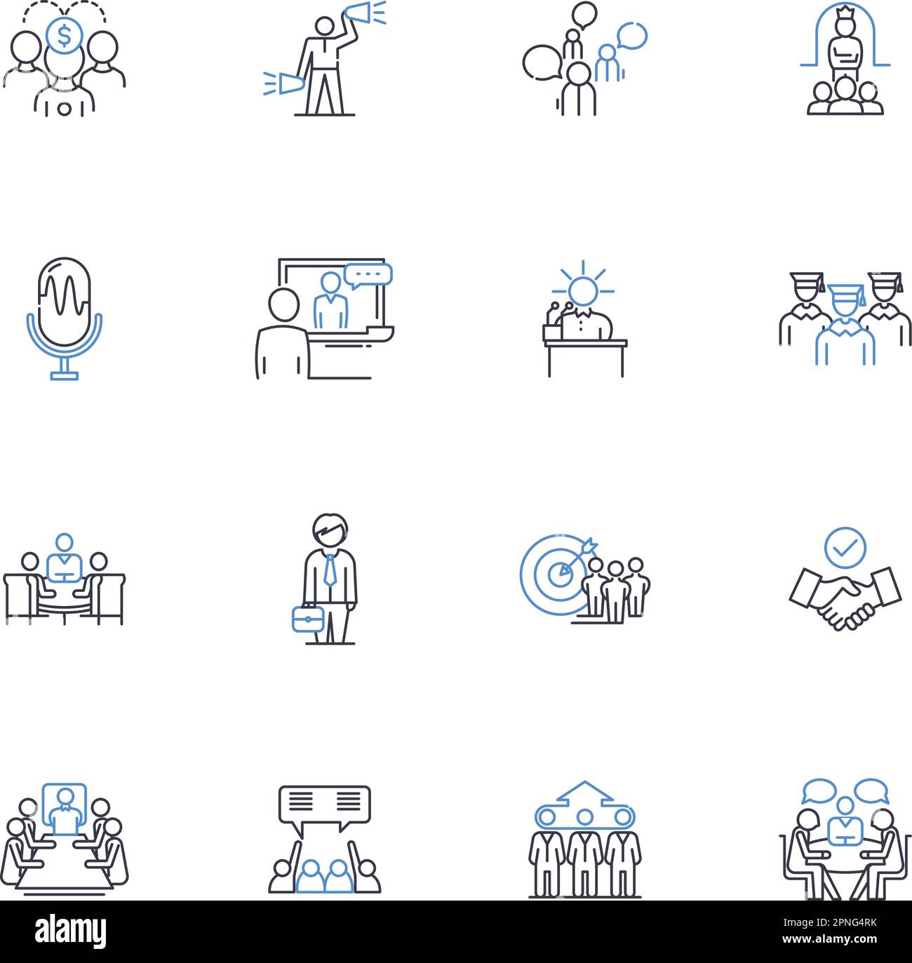 Self-improvement coach line icons collection. Motivator, Inspire ...