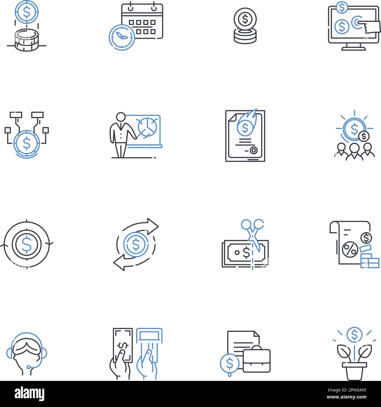 Income line icons collection. Earnings, Paycheck, Salary, Wages ...