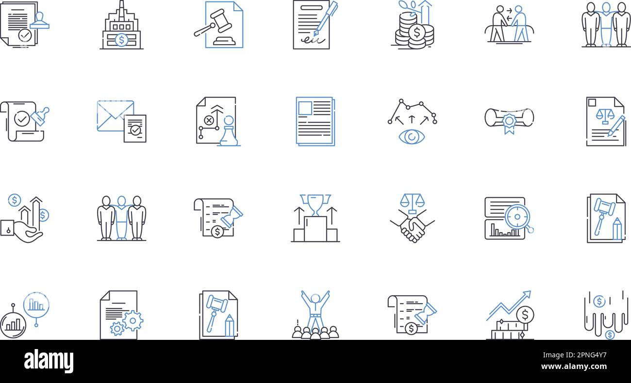 Criminal justice line icons collection. Punishment, Rehabilitation ...