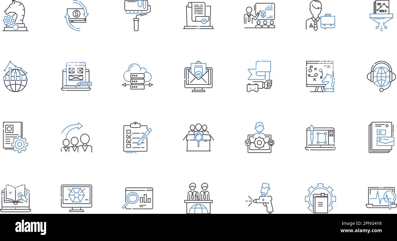 Presentation and speech line icons collection. Delivery, Engaging ...