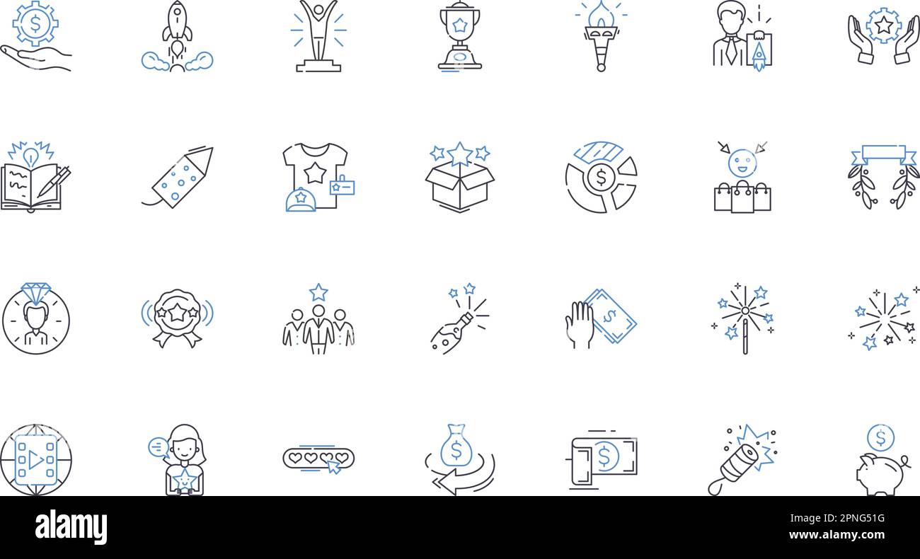 Fortune line icons collection. Wealth, Luck, Prosperity, Chance, Success, Opportunity, Destiny ...