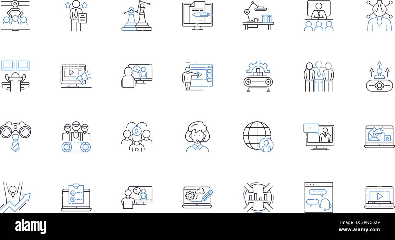 Job direction line icons collection. Direction, Career, Progression ...