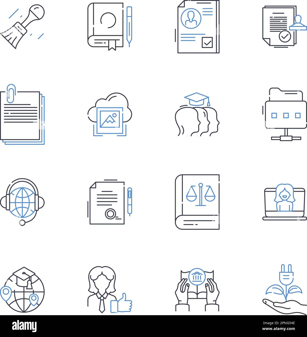 Renewed education line icons collection. Upgraded, Modernized, Evolved ...
