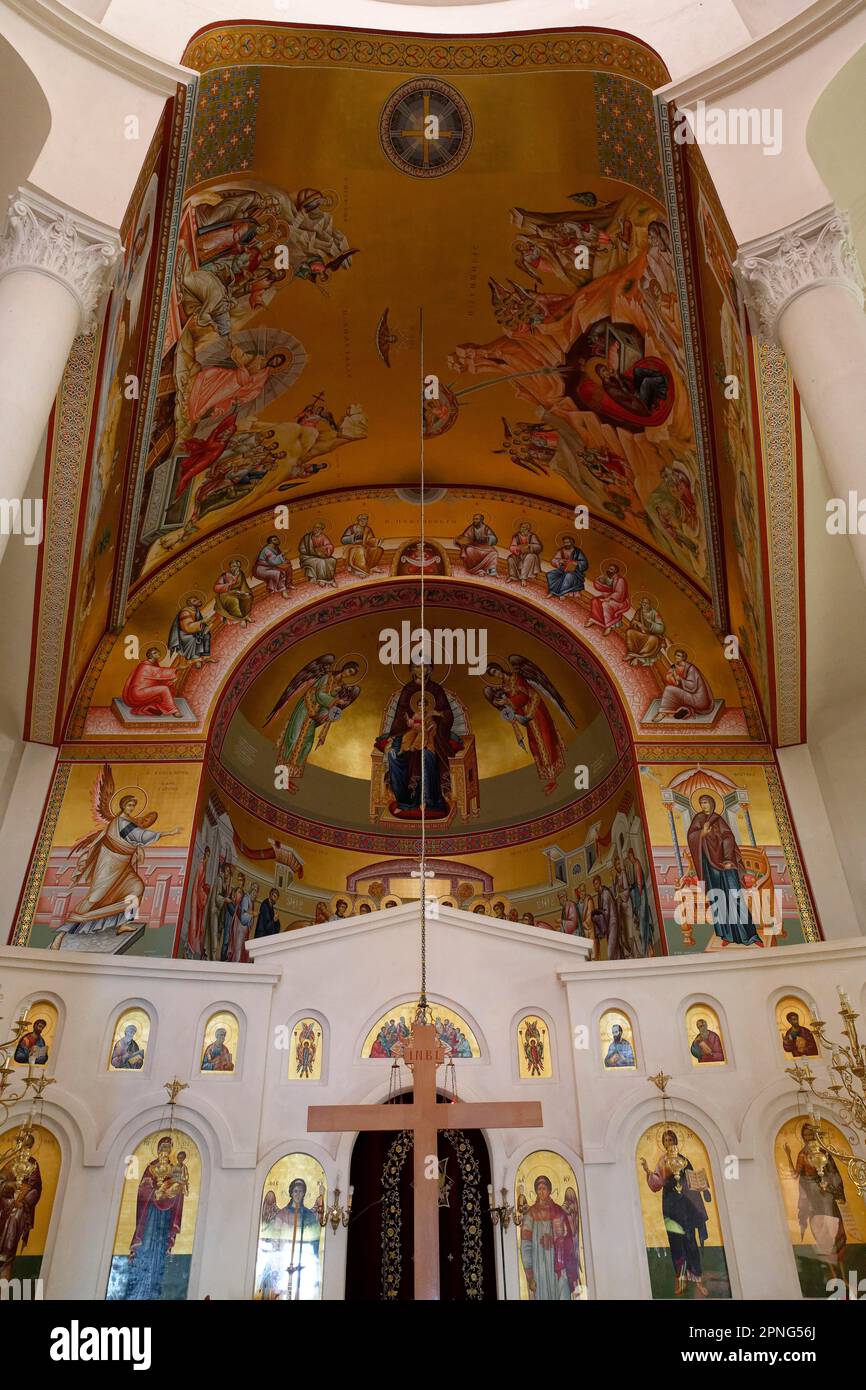 Church of Saint Paul (Agios Pavlos), interior view, Agios Pavlos, Thessaloniki, Greece Stock ...