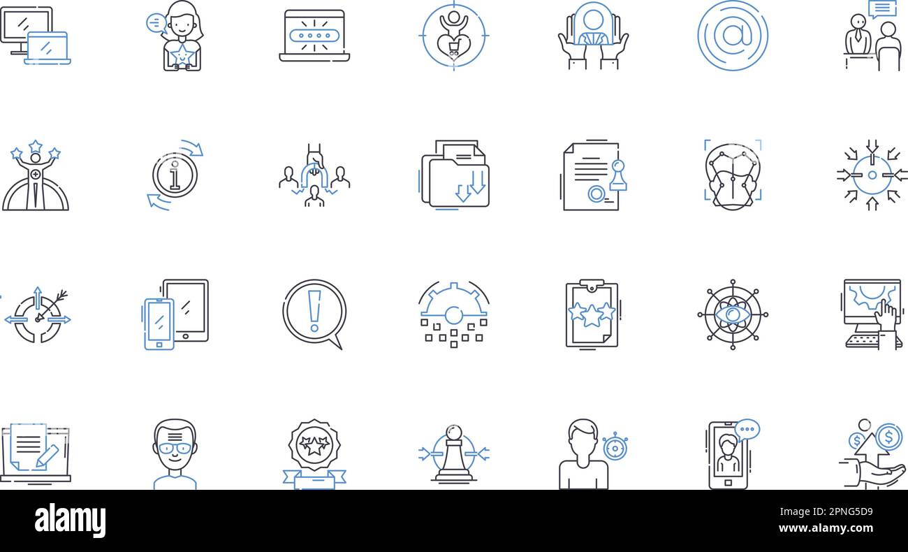 Market relationships line icons collection. Synergy, Trust ...