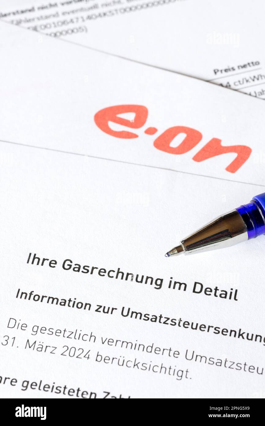 Symbolic image energy costs, Eon AG, gas bill in detail, gas contract ...